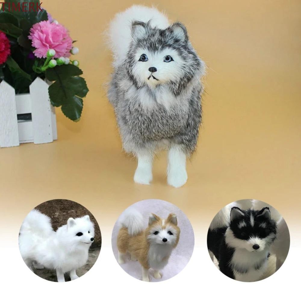 TIMERK Cute Husky Plush Toy, Animal Lifelike Simulated Dog Stuffed Doll ...