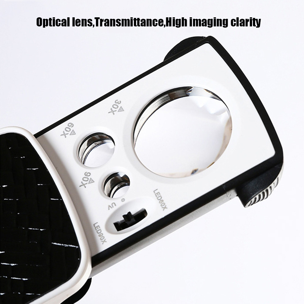 30X 60X 90X Magnifying Glass Jewelry Appraisal Reading Magnifier Loupe ...