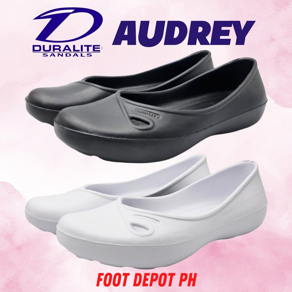 DURALITE AUDREY School Nurse Waterproof Lightweight Rubber Ballet Flats ...