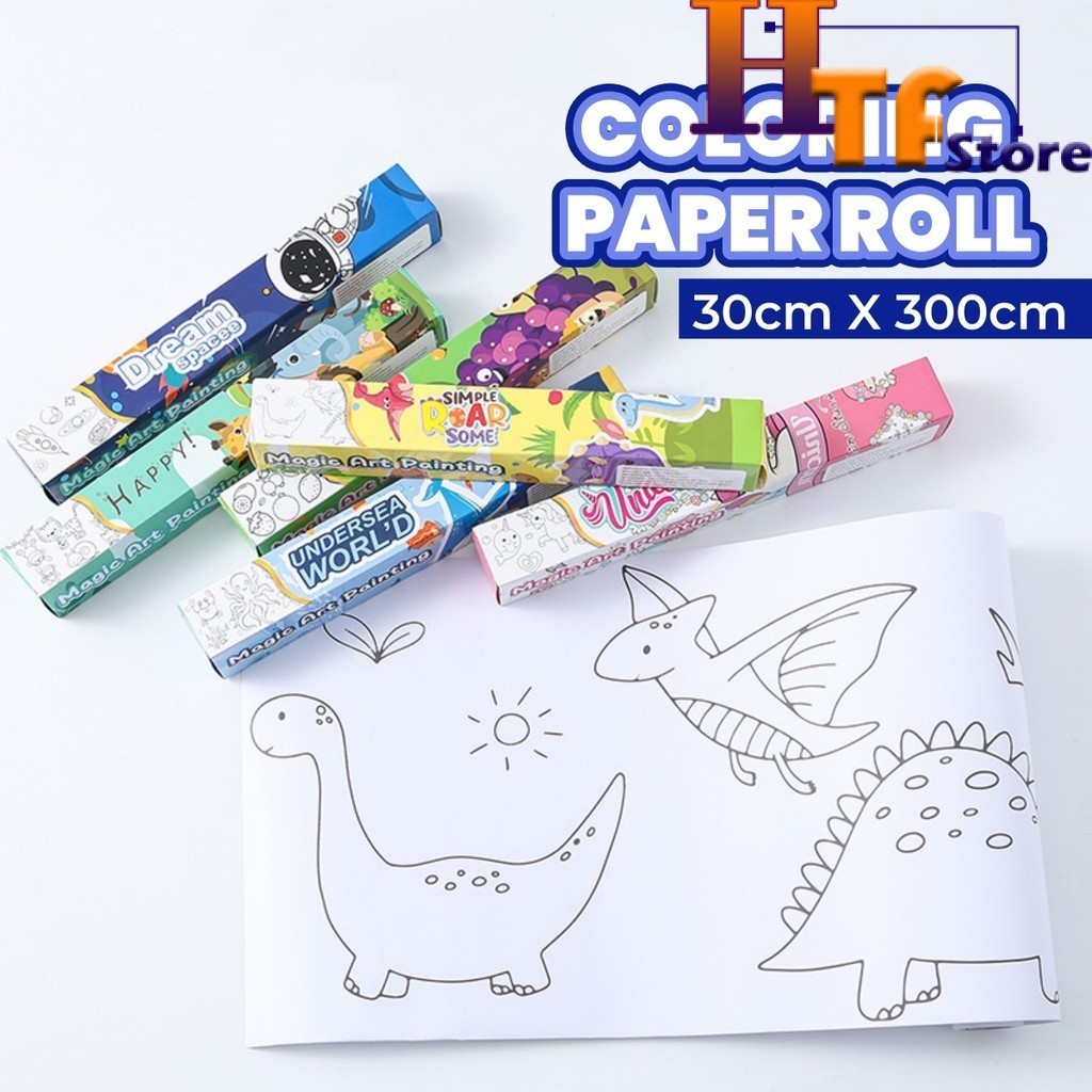 3 METER Children Coloring Paper Roll DIY Drawing Paper Kids Graffiti ...