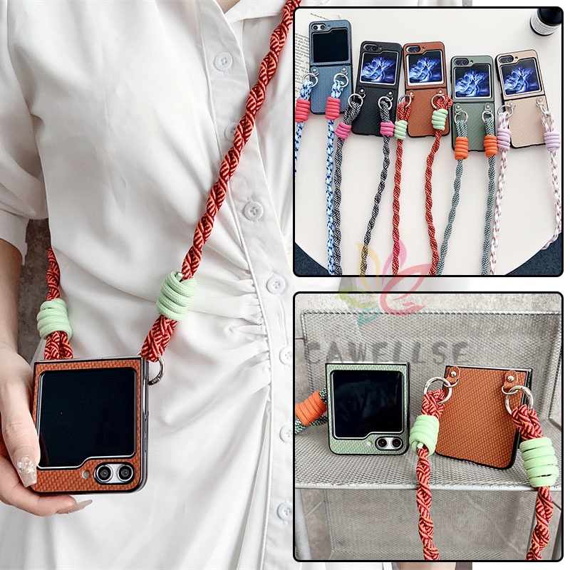 Luxury Crossbody Lanyard Portable Braided Rope Solid Color Casing ...