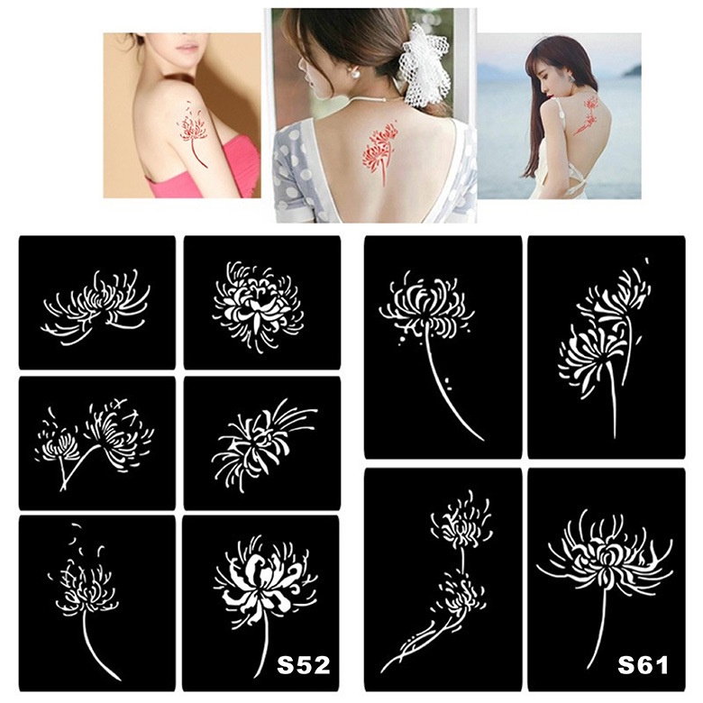 8 Colors Natural Juice Ink & 500+Reusable Tattoo Design Stencil ...