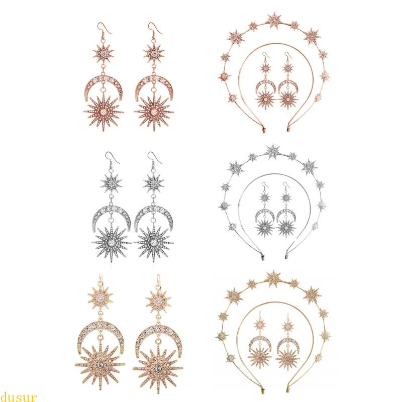 dusur Women Halos Crowns Headband Tiaras Baroque Hair Accessories ...