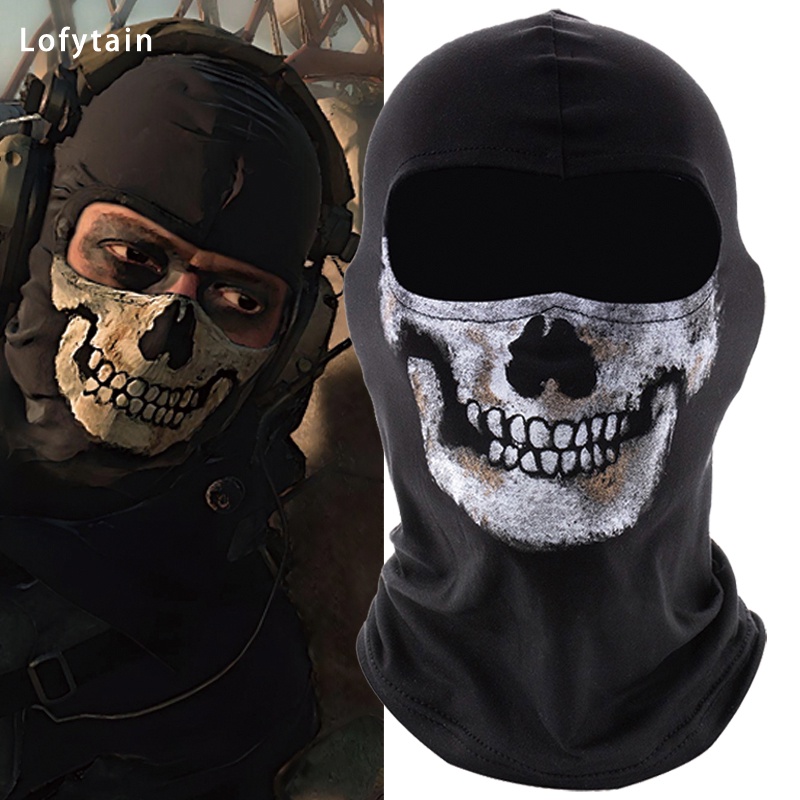 MW2 Ghost Skull Balaclava Ghost Simon Riley Face War Game Cosplay Mask ...