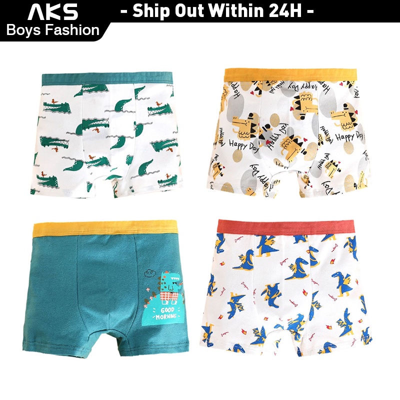 AKS Fashion 4 Pcs Set Kids Boxer Underwear Boys 7 Yrs Old Cotton ...