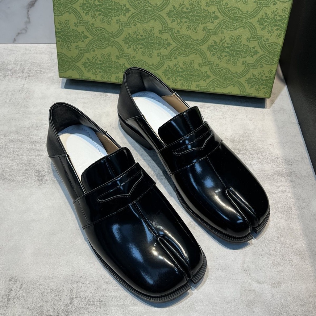 Pig Hoof Split Toe Shoes Genuine Leather Small Leather Shoes Women 2023 ...