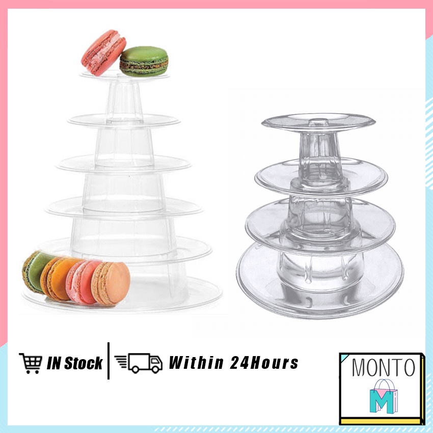 4/6 Layers Macaron Dessert Display Stand Round PVC Tray Tower Wedding ...