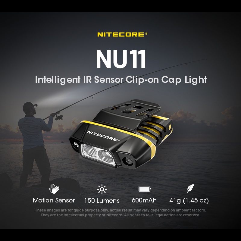 NITECORE NU11Rrechargeable Intelligent IR Sensor Clip-on Cap Light ...