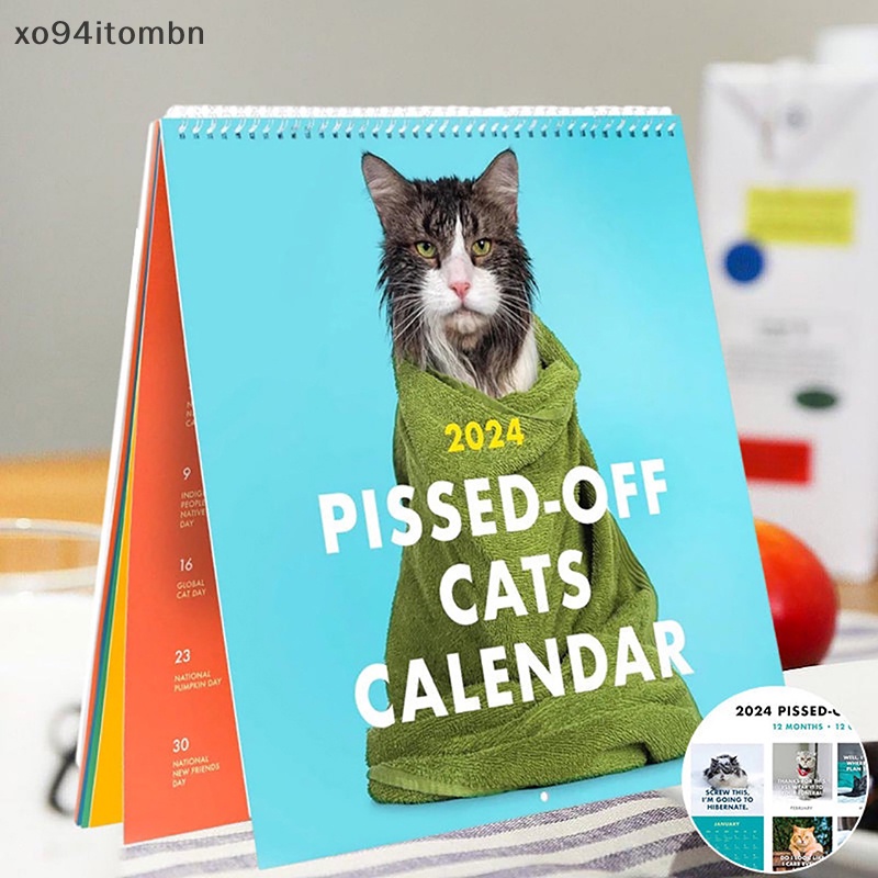 ito 2024 Angry Cat Calendar Fun Wall Art Calendar Pissed Off Cats Home ...