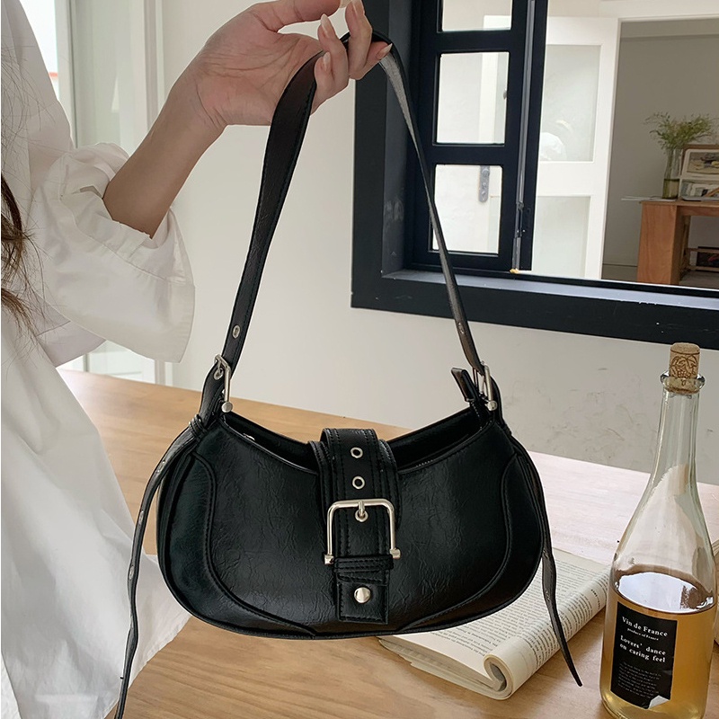 Shoulder Bag Vintage Style Ins Crossbody Bags for Women Half Moon ...