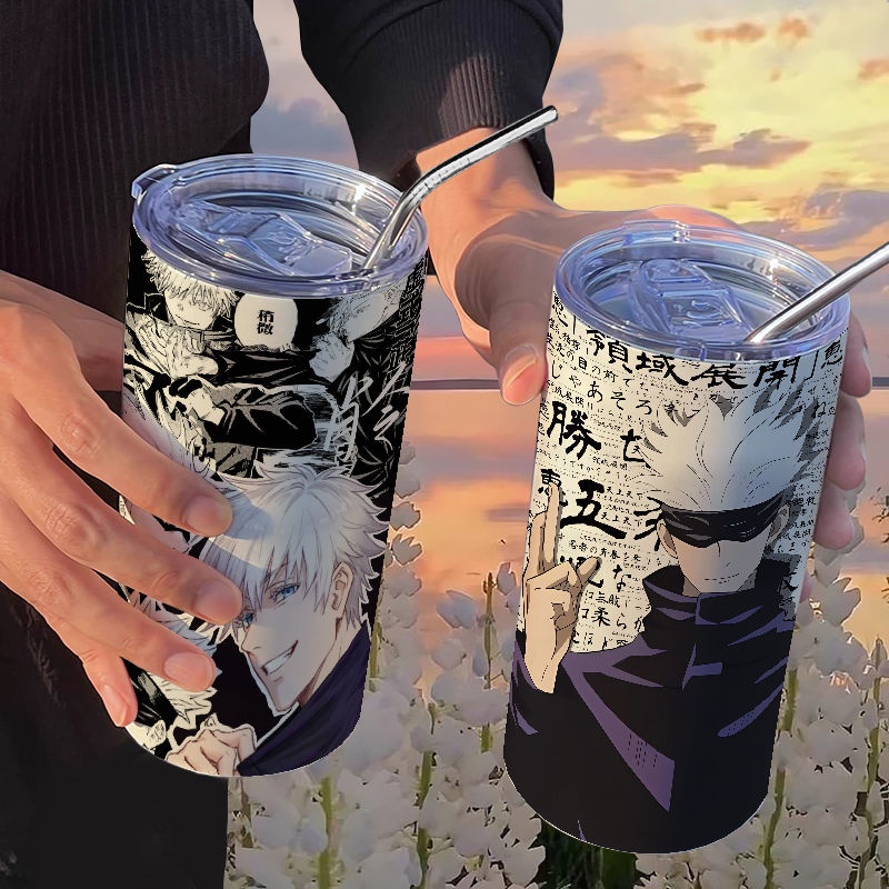 Gojo Satoru Jujutsu Kaisenthermos Geto Suguru cup with straw casual cup ...