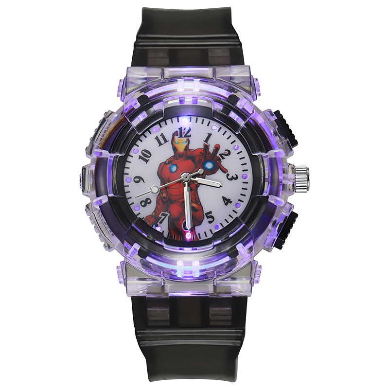 Led Colorful Luminous Watch Marvel Electronic Animation Merchandise Boy ...