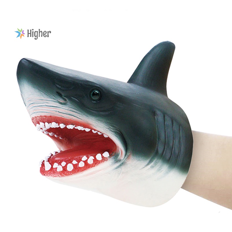 Higher＞ Shark Arm Glove Hand Puppet Toy Soft Rubber Shark Glove ...