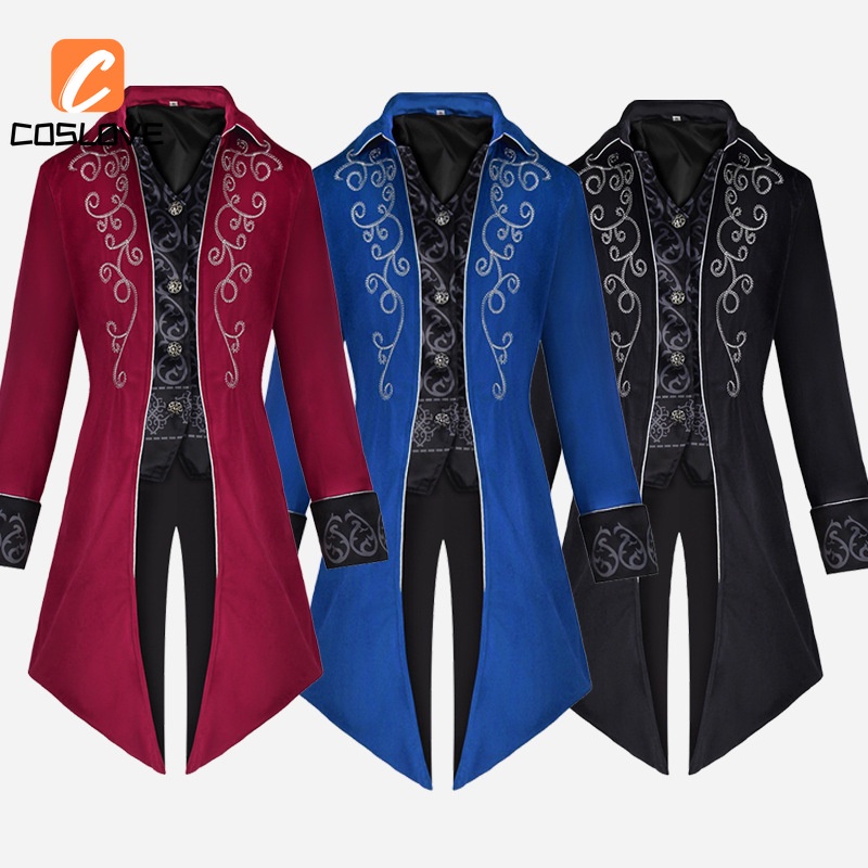 Men Victoria Steampunk Trench Coat Classic Fairy Tale Movie Cosplay ...