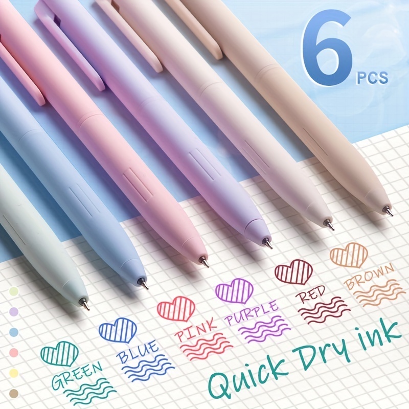 6pcs/0.5mm colored pens with 6 different colors Morandi Color Pen ...