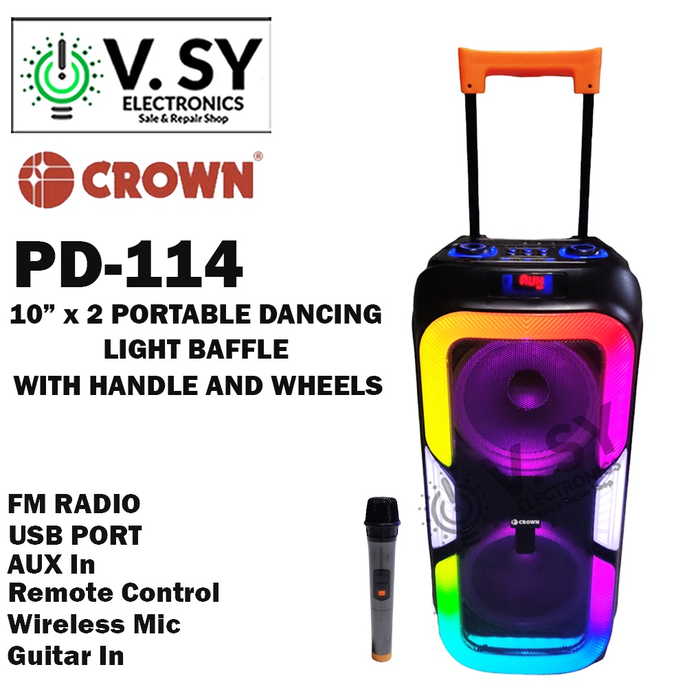 Original Crown PD-114 10" X 2 Portable Dancing Light Baffle with Handle ...