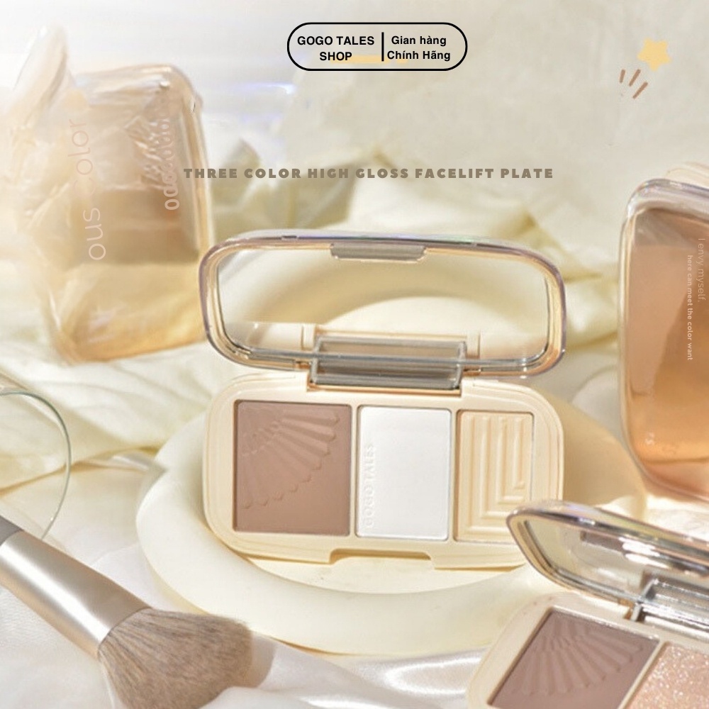 Gogo TALES GT566 3-Cell Highlighting Block Powder GT566 Sparkling Gold ...