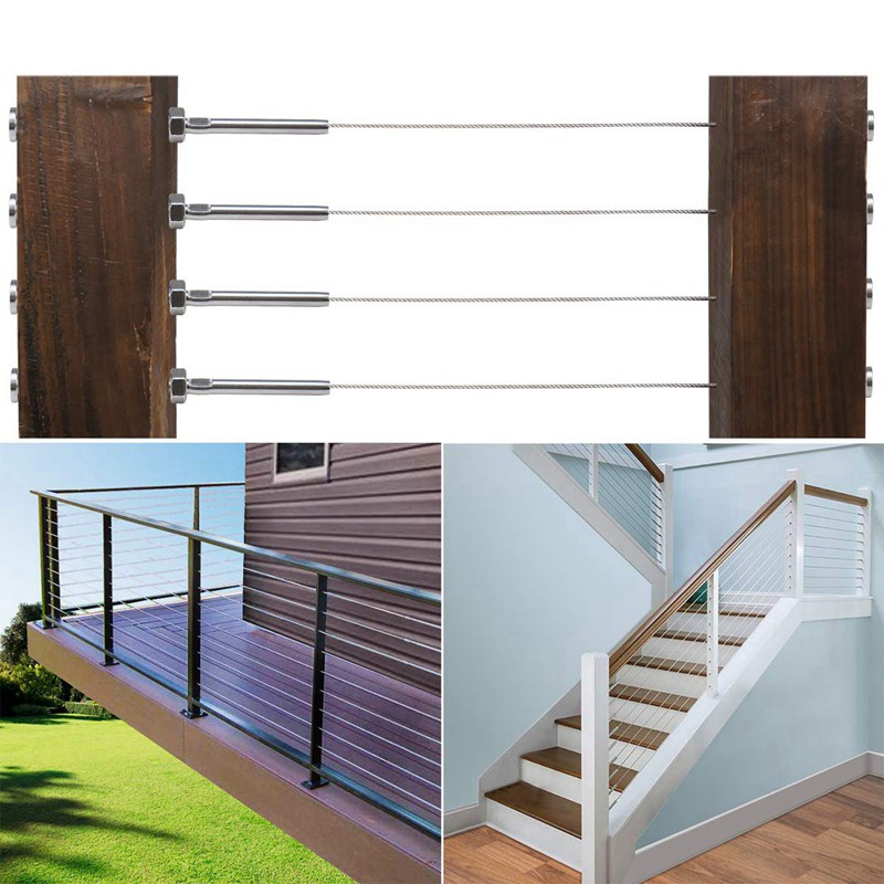 1/8" and 3/16" Cable Railing End Fitting Cable Threaded Stud Terminal ...