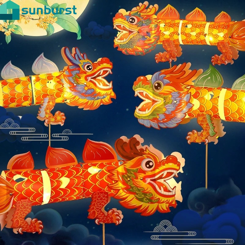 Chinese New Year Paper Lanterns DIY Dragon Dance Lantern - Handmade ...