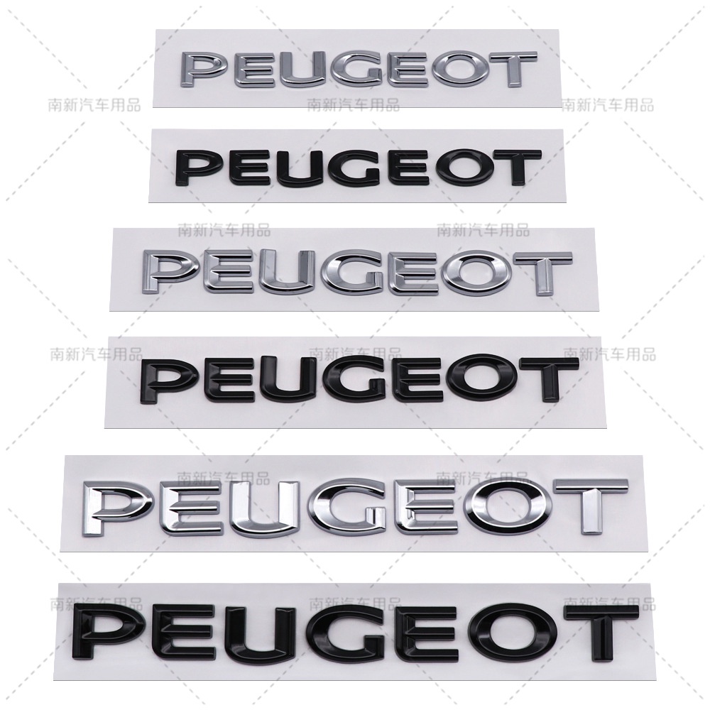 PEUGEOT Logo Sticker Modified Tail Emblem Peugeot ABS Chrome Sticker ...