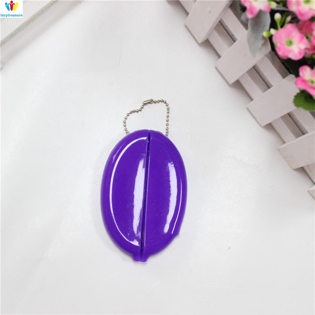 Oval Squeeze Coin Purse Colorful PVC Coin Pouch Cute Change Holder with ...