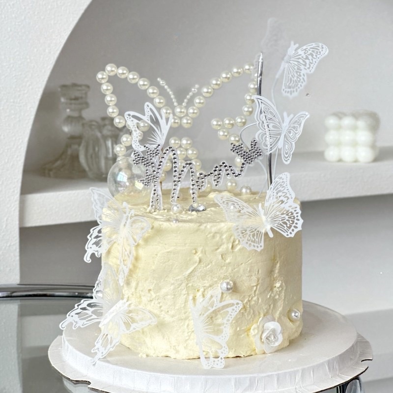 Creative Valentine's Day multiple butterfly cake decorations, high-end ...