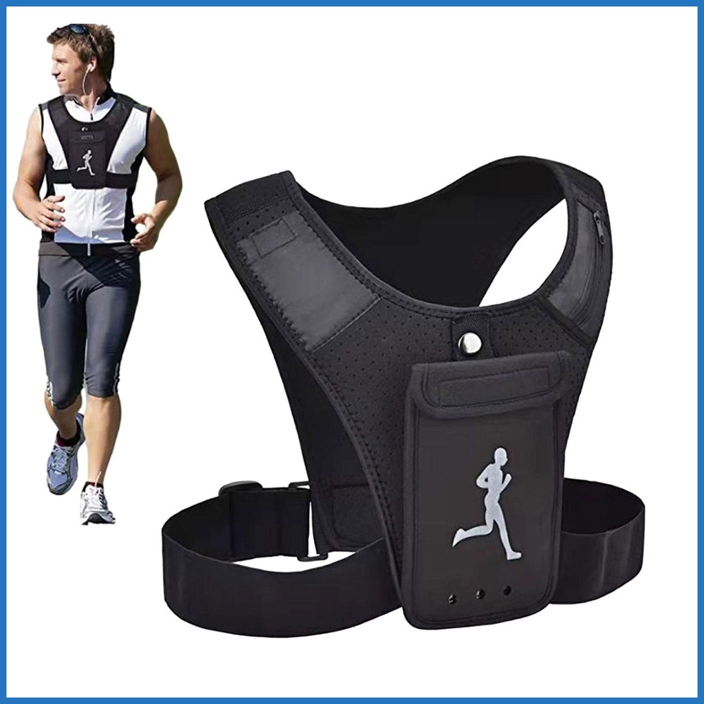 Running Phone Chest Breathable Phone Running Holder Vest Multi Pockets ...