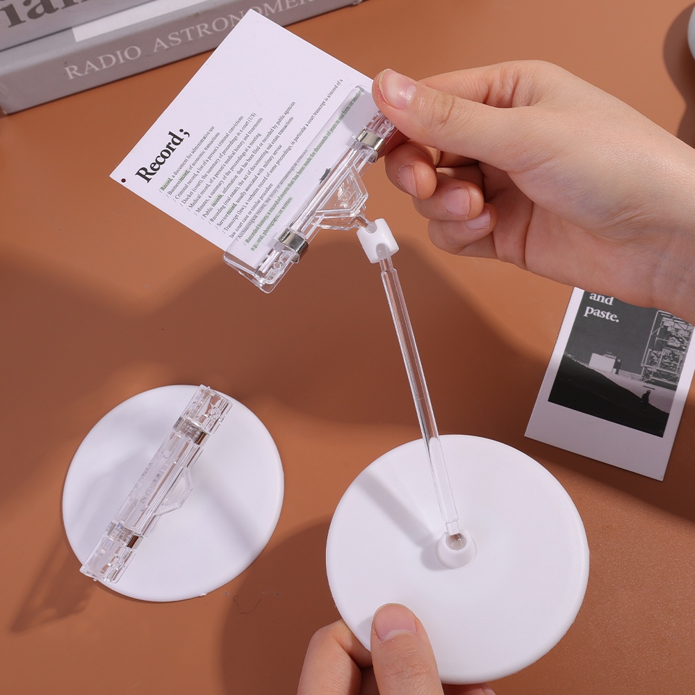5/10/10CM Transparent Plastic Card Display Stand with Clips ...