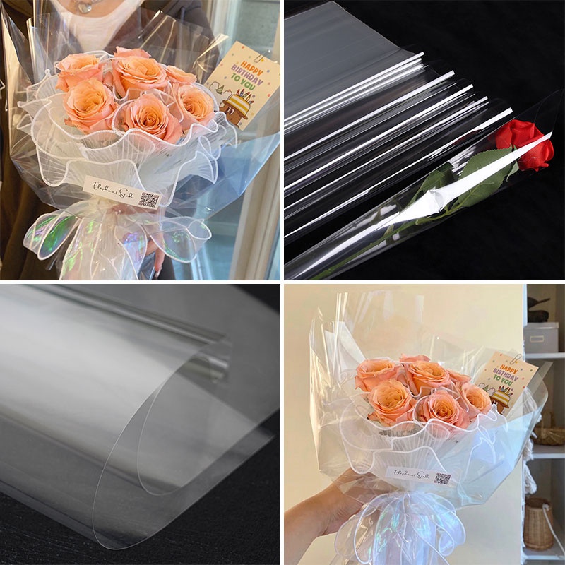 Plastic Flower Wrapping OPP Plastic Flower Wrapping DIY Bouquet ...