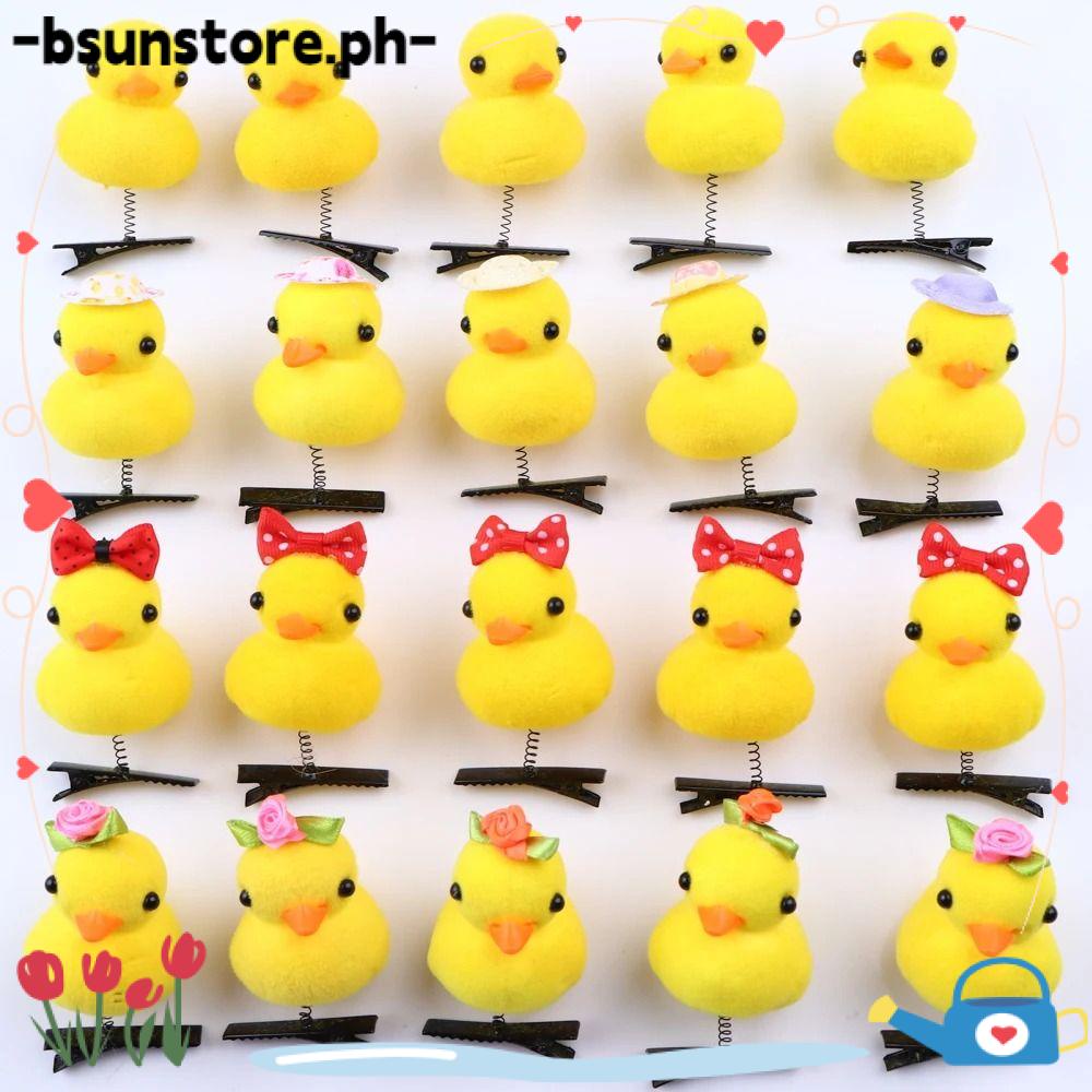 BSUNS 10pcs Hairpin, Little Yellow Duck Cartoon Spring Hair Clip, Hair ...