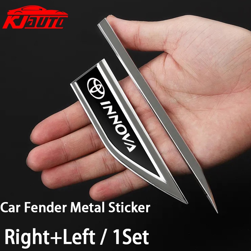 ∝ Toyota Innova Car Stainless Steel Car Door Fender 3D Metal Side Logo ...