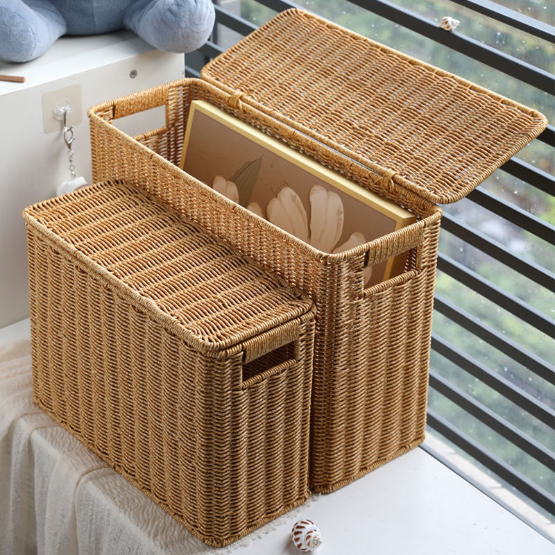 Grass basket Kens Narrow And Tall Storage Box With Lid Household Gap ...