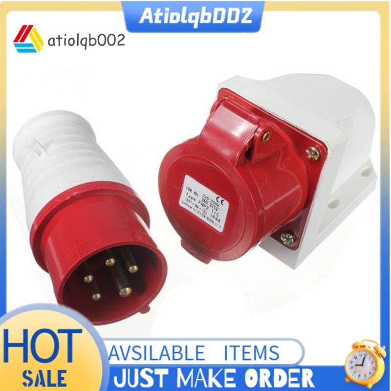 16 Amp 5 pin Plug & Socket Weatherproof IP44 3 Phase 380-415v 3P + N ...