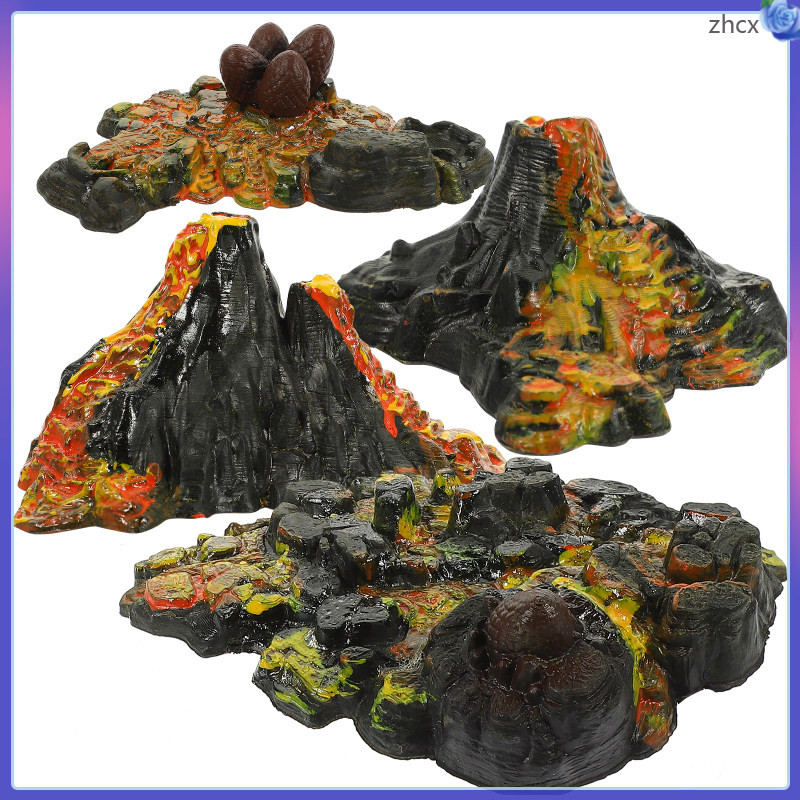 1 set of Simulation Volcano Models Volcano Ornaments Sandbox Toys ...