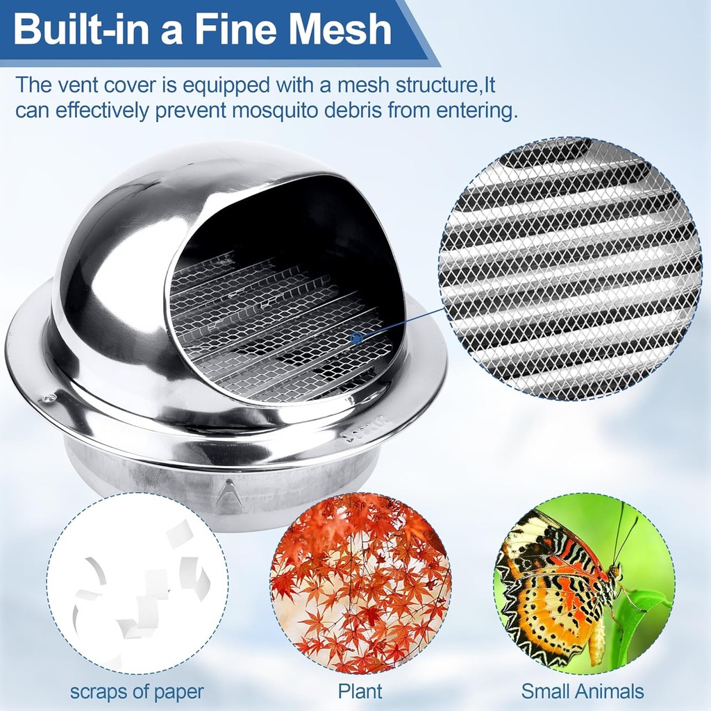 Stainless Steel Exhaus Hood Ventilation Vent Cap Exhaust Cap Range Pipe ...