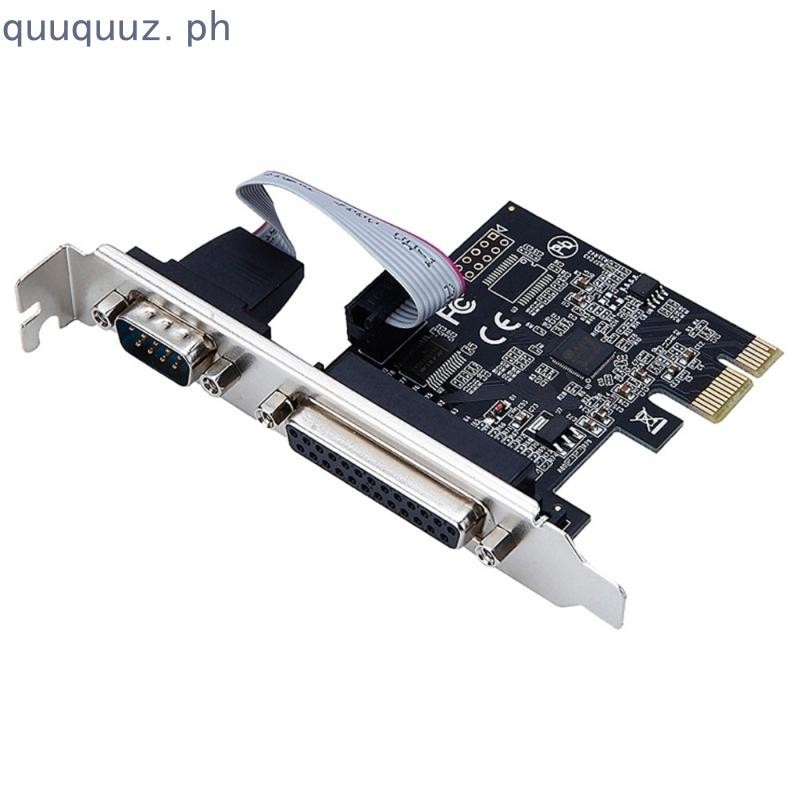 QUU COM DB25 Printer Parallel Port LPT to PCI-E Card RS232 Serial Port ...