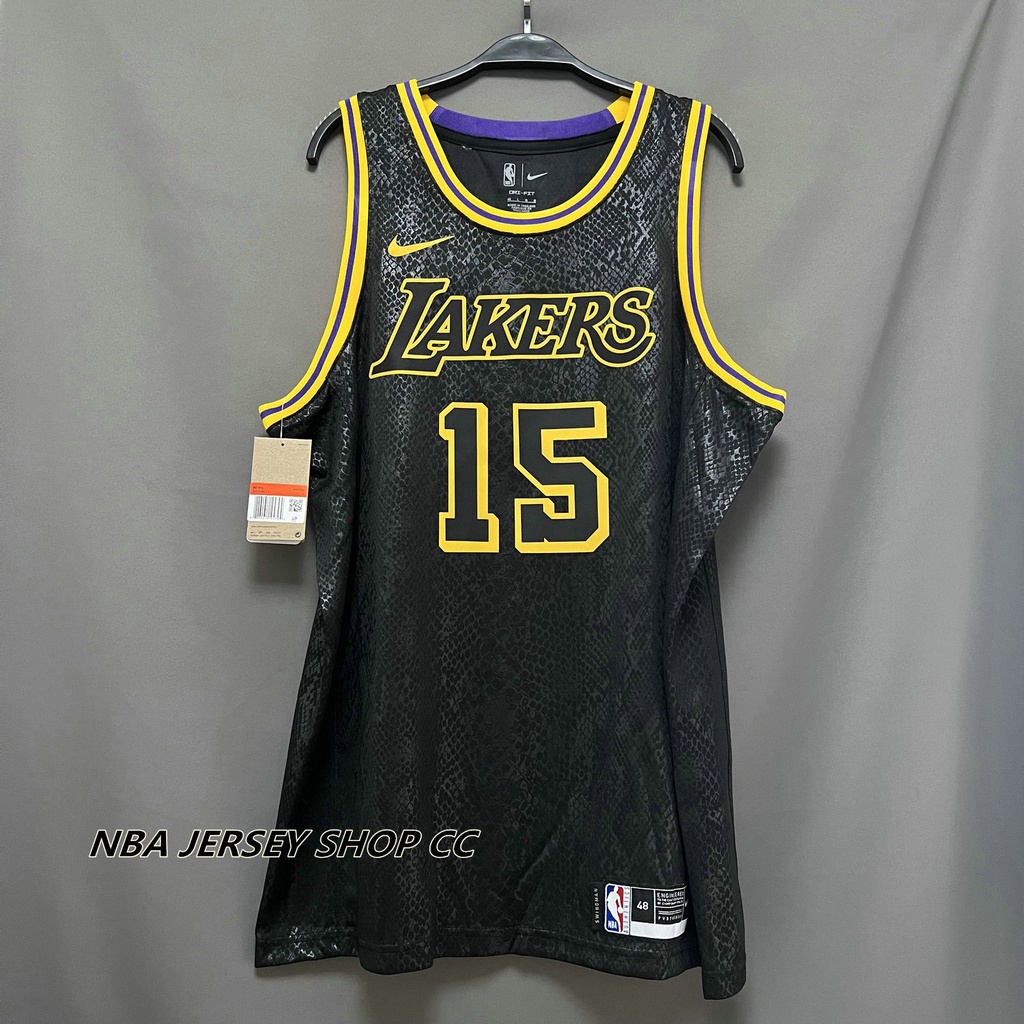 Men's New Original Lakers #15 Austin Reaves Jersey Black Mamba Swingman ...
