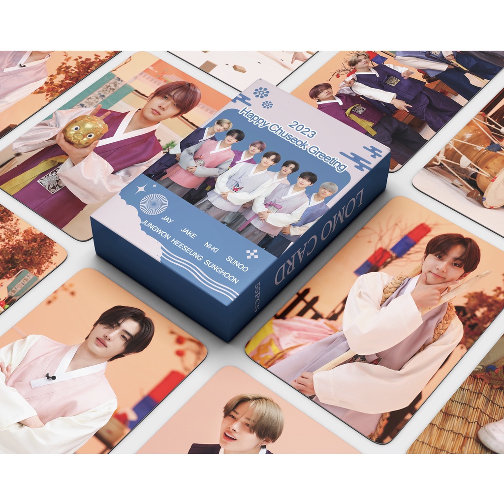 55pcs/box EN Happy Chuseok Greeting Photocards Lomo Cards Sunghoon Jay ...