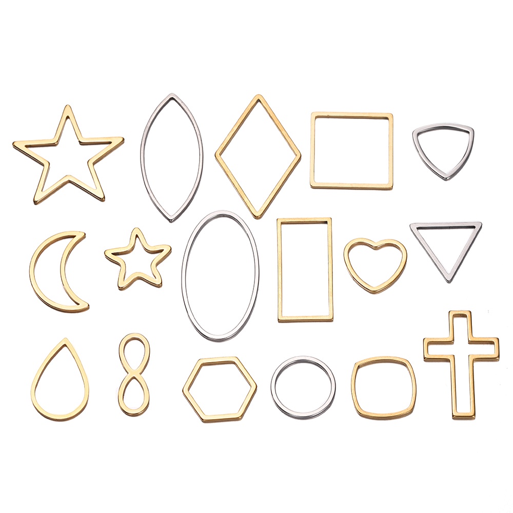 St. kunkka 10Pcs Stainless Steel Geometric Figure Hollow Stainless ...