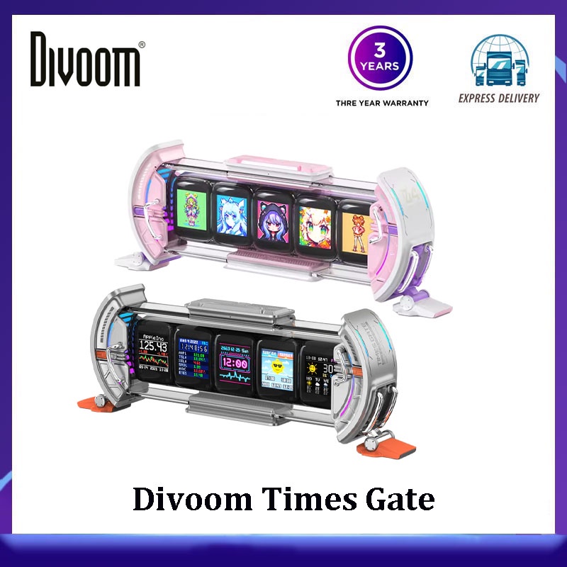 Divoom Times Gate Pixel Art Gaming Setup Clock with Smart App Control ...