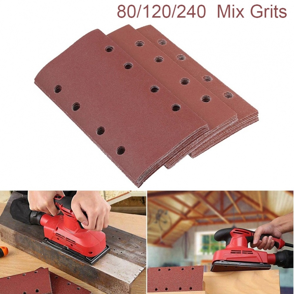 30 Pack Hook And Loop Sanding Sheets for Dust Extraction Sanding 80/120 ...