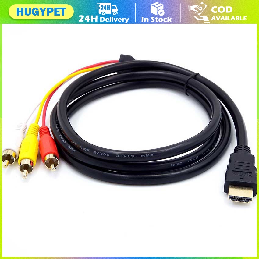 HDMI Cable Male to 3RCA Audio Video AV Composite Male M/M Connector ...