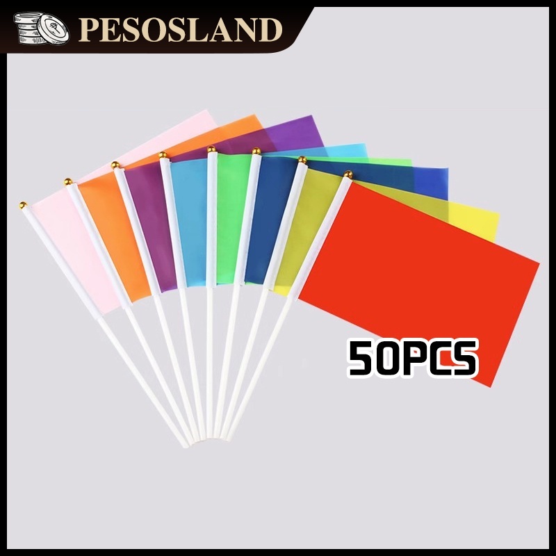 50Pcs Mini Flags Small Square Flag Handheld Square Flags Signal Flags ...