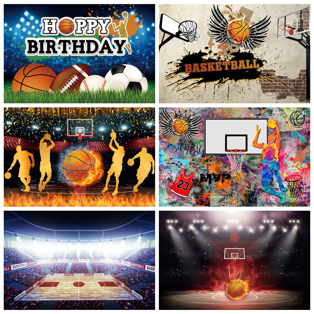 Basketball Theme Background for Photography Basketball Field Backgdrop ...