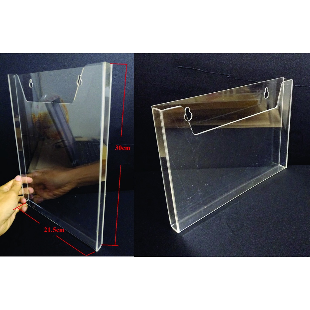 Mica Shelf for Transparent Wall-Mounted Flyers Sizes A4, A5, A6 ...