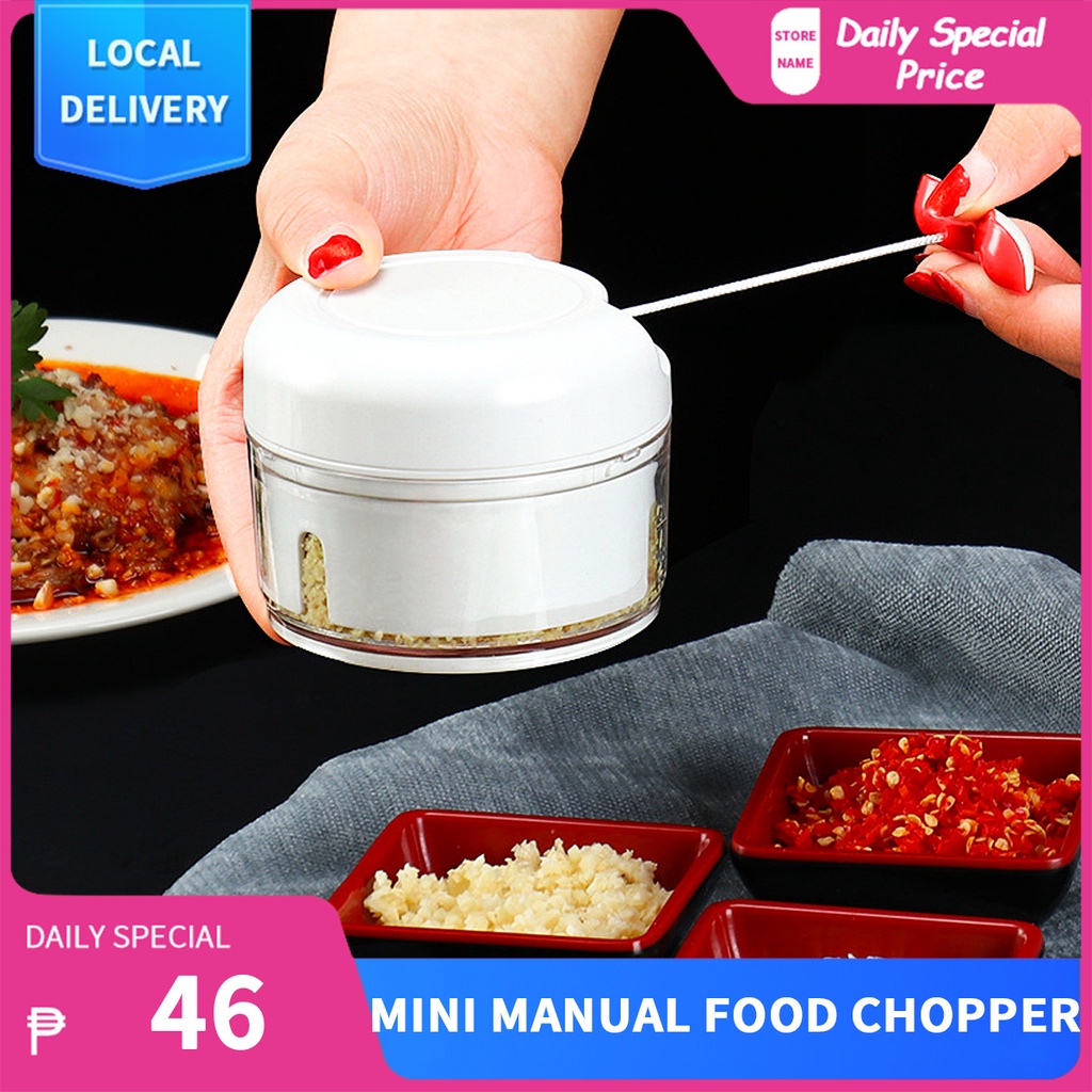 Mini Food Chopper Manual Hand Pull Garlic Grinder Onion Ginger Masher ...