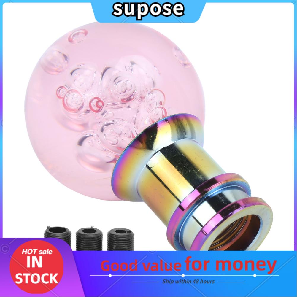 Supose Manual Shift Knob Gear Stick Shifter Pink Crystal Bubble with 3 ...