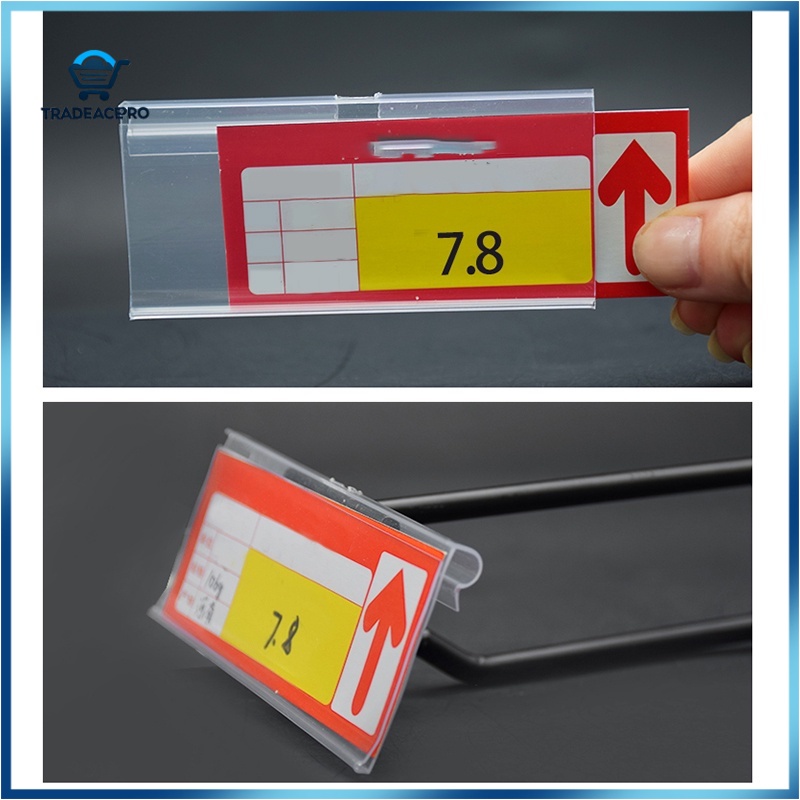 50pcs Retail Price Label Holder Shelf Retail Price Tag Holder Clear PVC ...