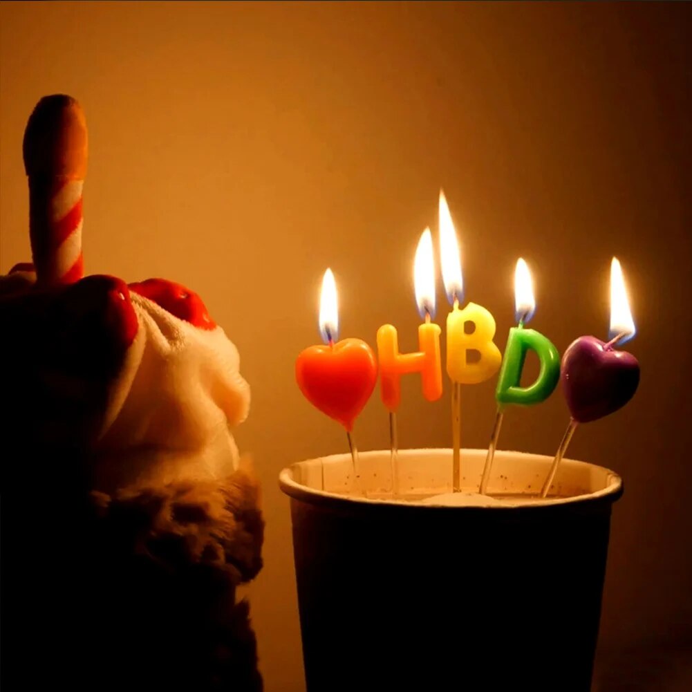 Colorful Happy Birthday Letter Cake Candle Birthday Party Festival