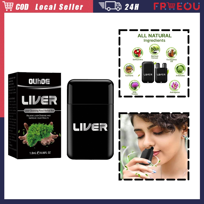 1.8ml Vegan Liver Cleansing Nasal Herbal Box Double Nasal Inhaler Helps ...